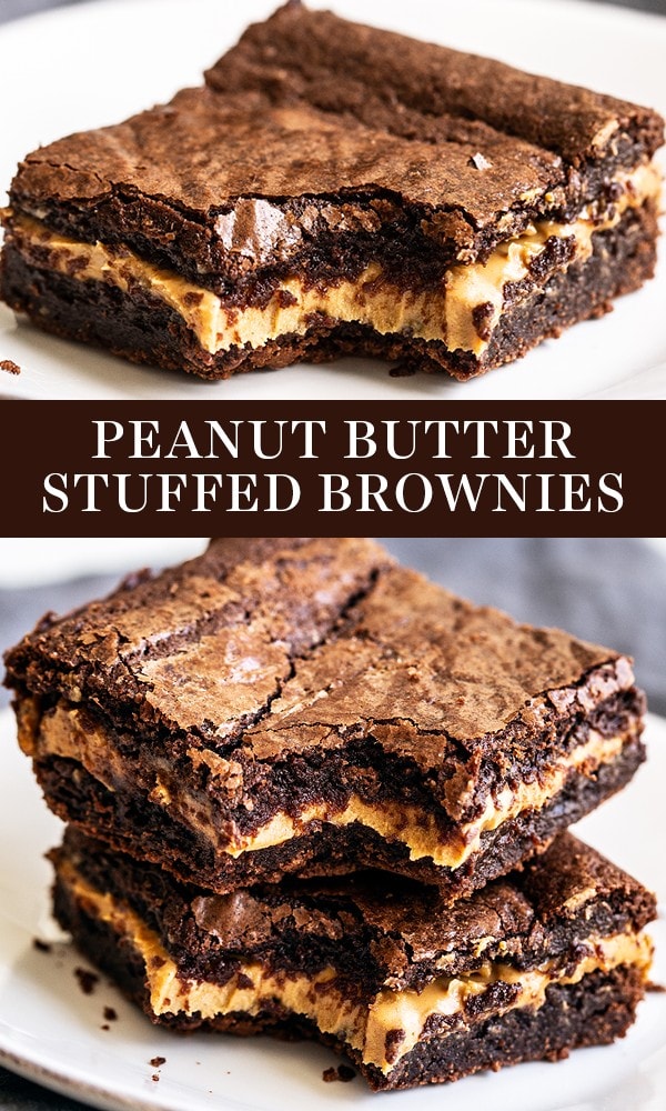 Easy Peanut Butter Stuffed Brownies